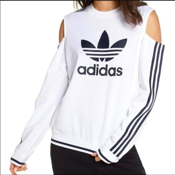 adidas Originals | Tops | Effortlessly Cool Adidas Coldshoulder Trefoil ...